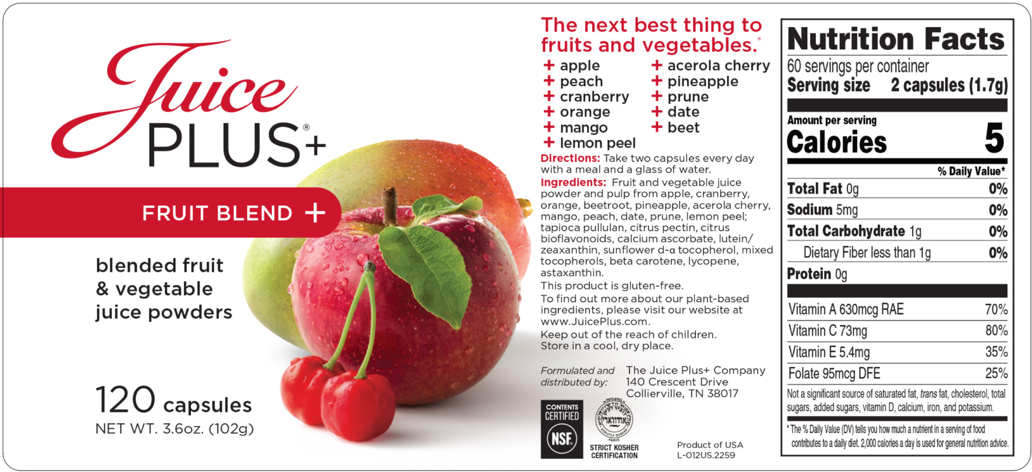 Juice Plus+ Product Labels & Ingredients | Team Eagles